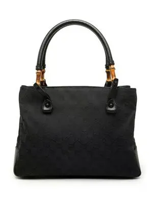 Gucci Gg Canvas Bamboo Tote Bag