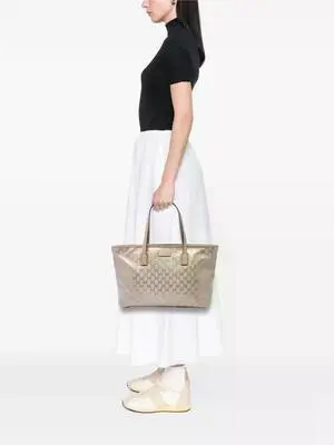 Gucci Gg Imprimé Tote Bag - Gold