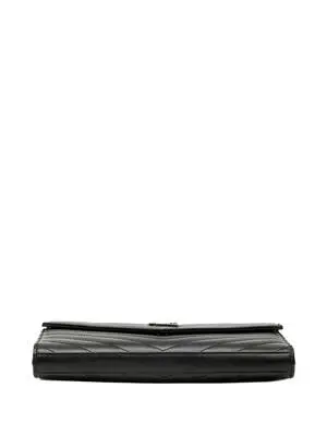 Saint Laurent Cassandre Chain Wallet Crossbody Bag - Black