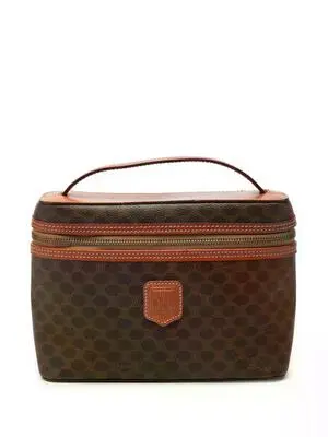 Celine Macadam Coated Canvas Vanity Bag - Brown