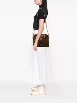 Celine Macadam Coated Canvas Dome Satchel