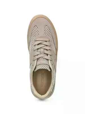 TRUSSARDI Mesh Panelled Suede Sneakers - Neutrals