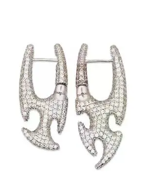 DARKAI Crystal-embellished Drop Earrings - Silver