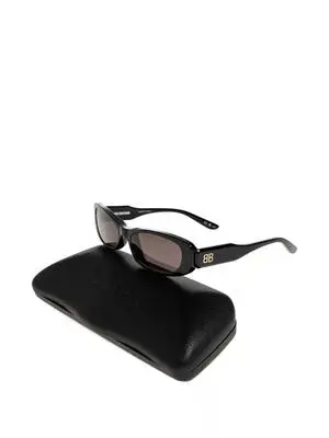 Balenciaga Logo-plaque Rectangle-frame Sunglasses