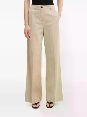 Marc O'polo Pressed Crease Wide-leg Trousers - Neutrals