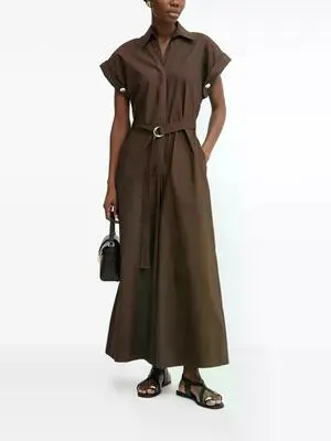 SIMONA CORSELLINI Belted Wide-leg Jumpsuit - Brown