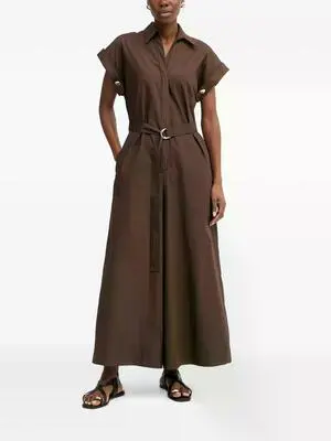 SIMONA CORSELLINI Belted Wide-leg Jumpsuit - Brown