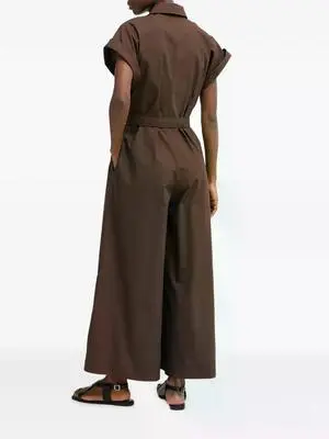 SIMONA CORSELLINI Belted Wide-leg Jumpsuit - Brown
