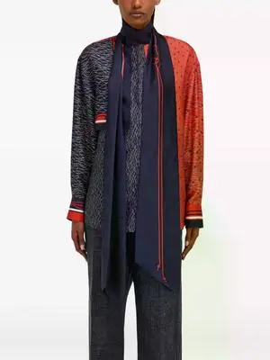 FERRAGAMO Silk Shirt With Bib Detail