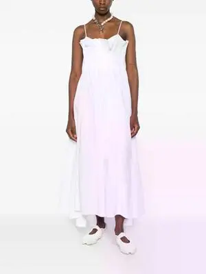 MARQUES' ALMEIDA Pleated Midi Dress - White