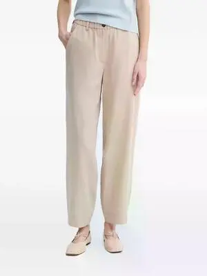 Marc O'polo Elasticated-waistband Logo-patch Trousers - Neutrals