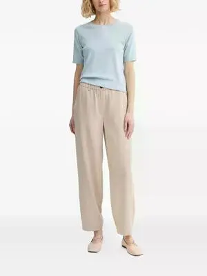 Marc O'polo Elasticated-waistband Logo-patch Trousers - Neutrals