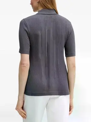 Marc O'polo Ribbed Knit Polo Shirt - Grey