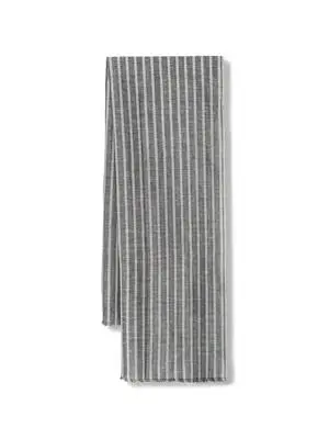 Marc O'polo Striped Frayed-edge Scarf - Grey