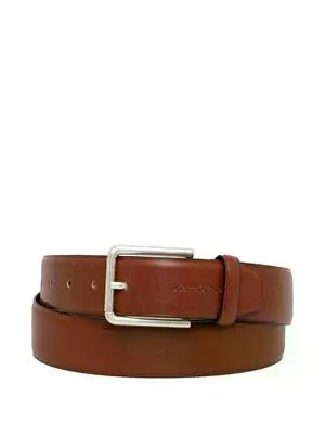 Marc O'polo Leather Belt With Logo Detail - Brown
