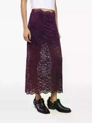 Rabanne Layered Lace Midi Skirt