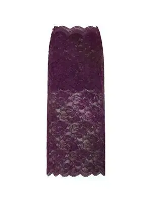 Rabanne Layered Lace Midi Skirt