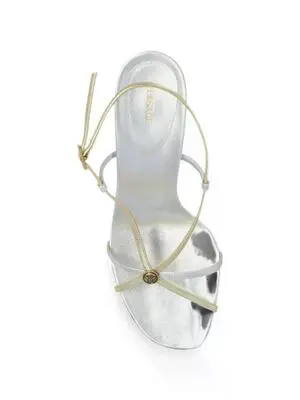 Versace Valentina Metallic Leather Sandals