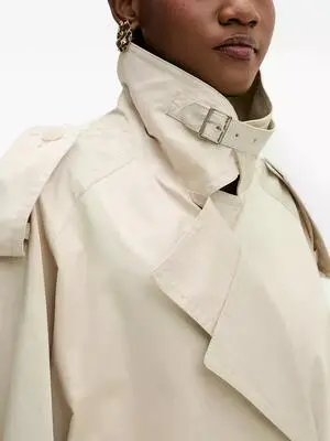 ISABELLE BLANCHE Cropped Trench Coat With Bow Detail Cuffs