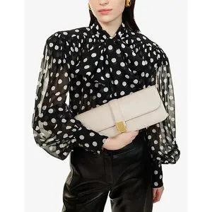 Khaite Blake Leather Clutch With Gold Tone Hardware - Burro