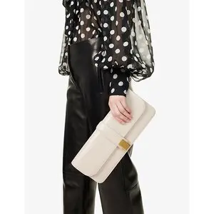 Khaite Blake Leather Clutch With Gold Tone Hardware - Burro