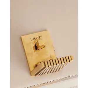 Khaite Blake Leather Clutch With Gold Tone Hardware - Burro