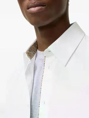 Burberry Classic-fit Check-piping Cotton Poplin Shirt