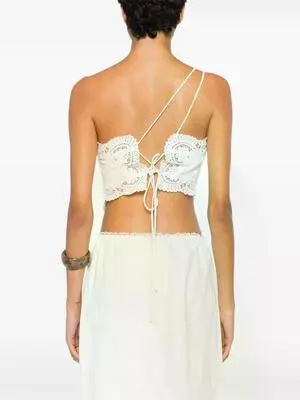 Posse Darya Lace-trimmed Linen Blouse - Neutrals