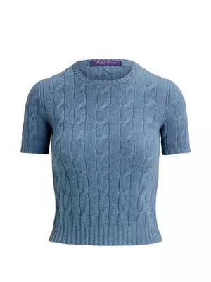 Ralph Lauren Cashmere Cable Knit Cropped Sweater
