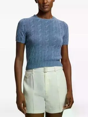 Ralph Lauren Cashmere Cable Knit Cropped Sweater