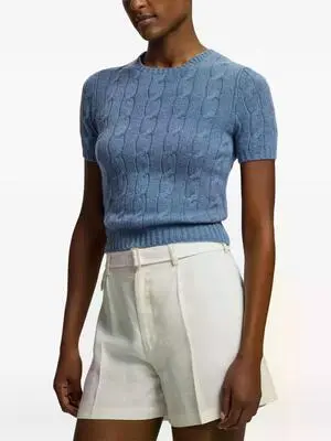 Ralph Lauren Cashmere Cable Knit Cropped Sweater