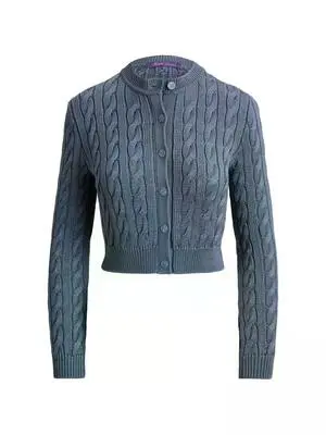Ralph Lauren Cable-knit Cropped Cardigan - Blue