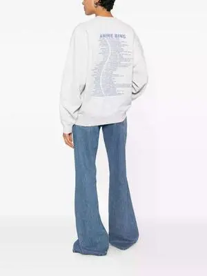 ANINE BING Miles Logo-print Cotton Sweatshirt - Grey
