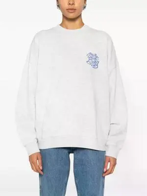 ANINE BING Miles Logo-print Cotton Sweatshirt - Grey