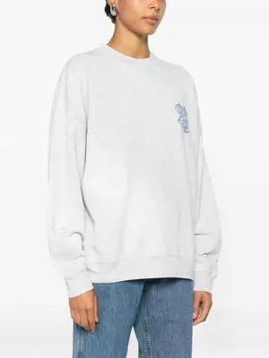ANINE BING Miles Logo-print Cotton Sweatshirt - Grey