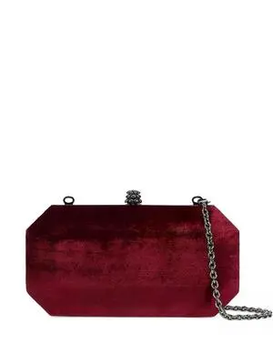 Tyler Ellis Perry Velvet Clutch Bag - Red