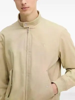 TRUSSARDI High-neck Zip-up Jacket With Embroidered Logo