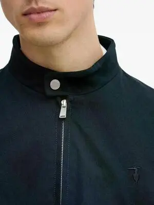 TRUSSARDI Logo Embroidered High-neck Zip-up Jacket