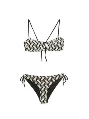 COTAZUR Chevron Knit Bikini Set - Black