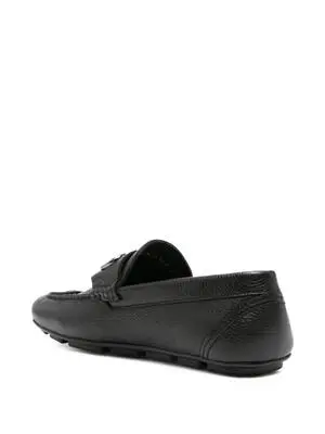 JOHN HARRISON Logo-plaque Pebbled-leather Loafers