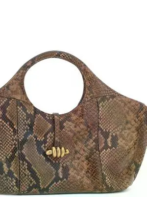 GIANNI CHIARINI Python-printed Leather Shoulder Bag