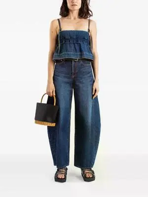 Sacai Frayed Ruffled Top - Blue