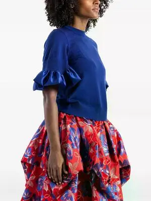 Noir Kei Ninomiya Wool Sweater With Satin Ruffles
