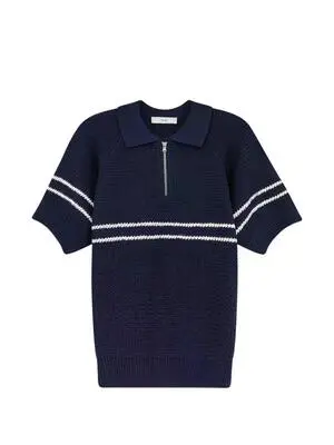DUNST Half-zip Striped Knit Jumper