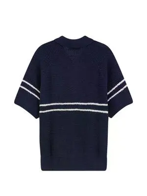 DUNST Half-zip Striped Knit Jumper