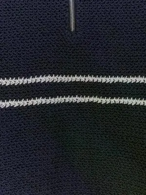 DUNST Half-zip Striped Knit Jumper