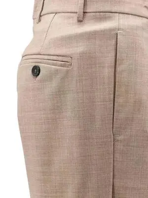 AMARANTO Double-pleat Welt-pocket Trousers - Brown