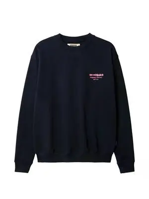 WOODBIRD Graphic Print Crew Neck Sweater - Blue