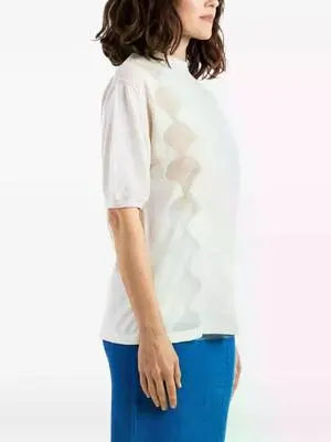 BIELO Seashell Argyle Jacquard T-shirt - Neutrals