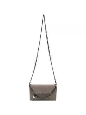 Stella McCartney Stella McCartney Falabella Chain-Trim Crossbody Bag Grey